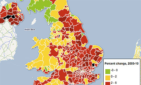 UK population: find out what's happened near you | News | theguardian.com